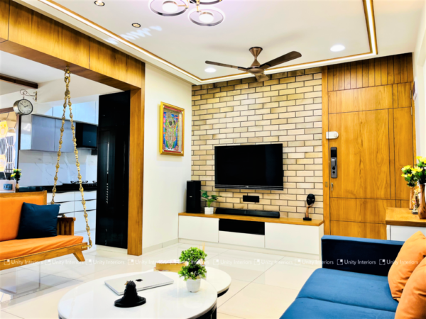 Modern Interior Designing for 3 BHK house - Unity Interiors
